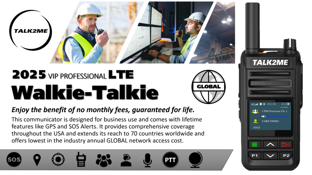 Nationwide 2-Way Walkie Talkie Radio from talk2me USA