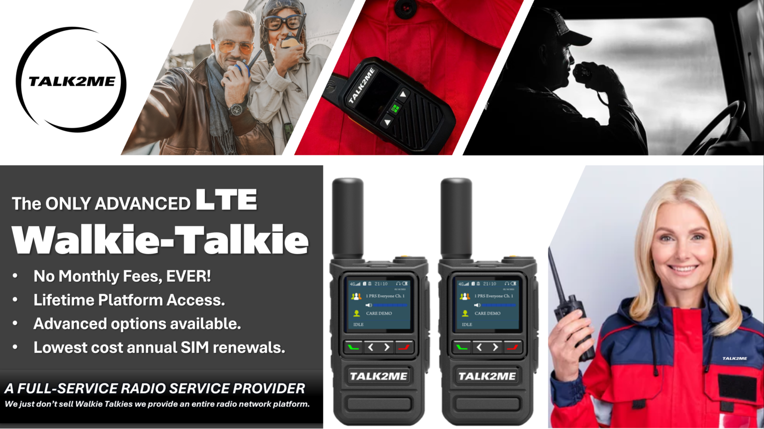 Nationwide 2-Way Walkie Talkie Radio from talk2me USA